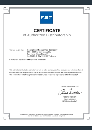 Official Distributor Certificate