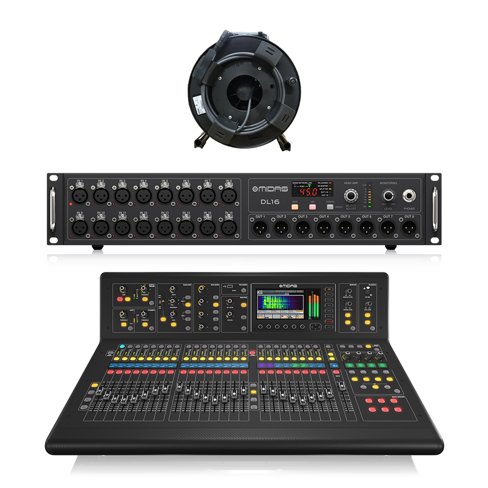 Midas M32 Live Stage box DL16 Cable drum GT25LPV-75 Bundle